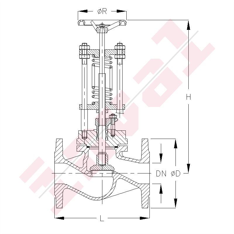 Spring-loaded globe valves with flanges – Inval Holland
